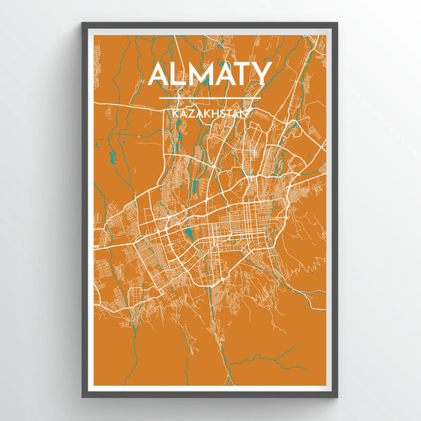 Almaty City Map Print - Point Two Design