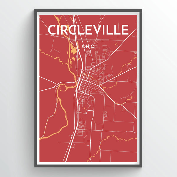 Circleville Ohio (United-States) City Map Prints | Point Two Design
