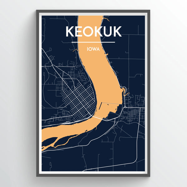 Keokuk Iowa (United-States) City Map Prints | Art Prints From Point Two ...