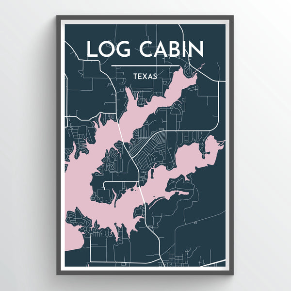 Log Cabin City Map Print - Point Two Design