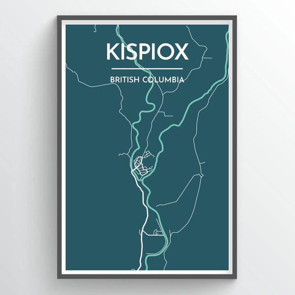 Kispiox British Columbia (Canada) City Map Prints | From Point Two Design