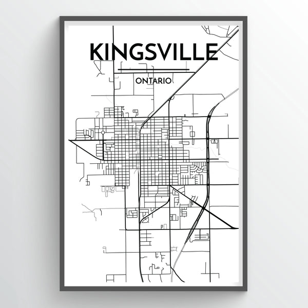 Kingsville City Map Print - Point Two Design