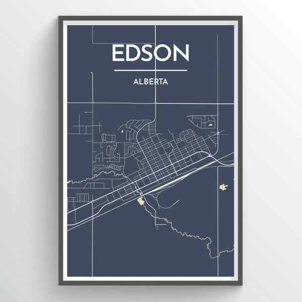 Edson Alberta (Canada) City Map Prints | Point Two Design