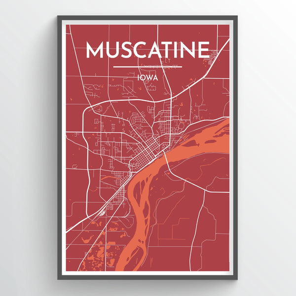 Muscatine Iowa (United-States) City Map Prints | From Point Two Design