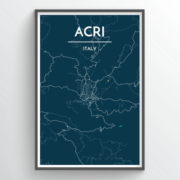 Acri City Map Print - Point Two Design