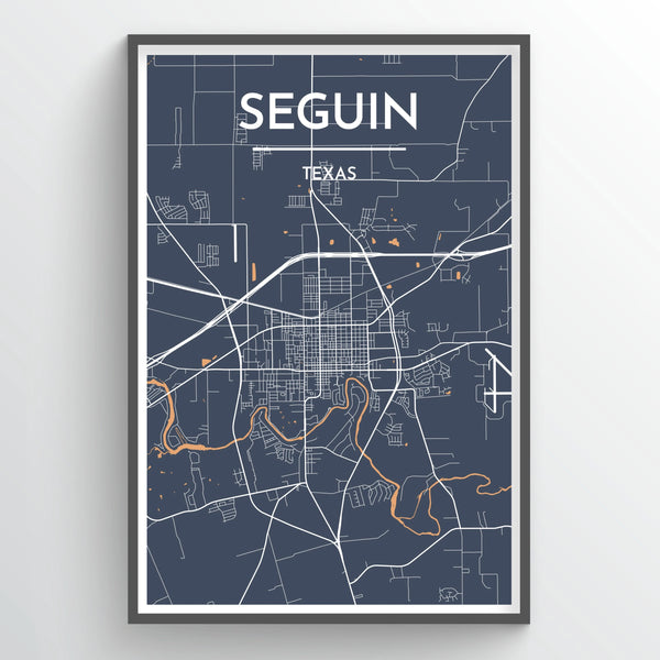 Seguin City Map Print - Point Two Design
