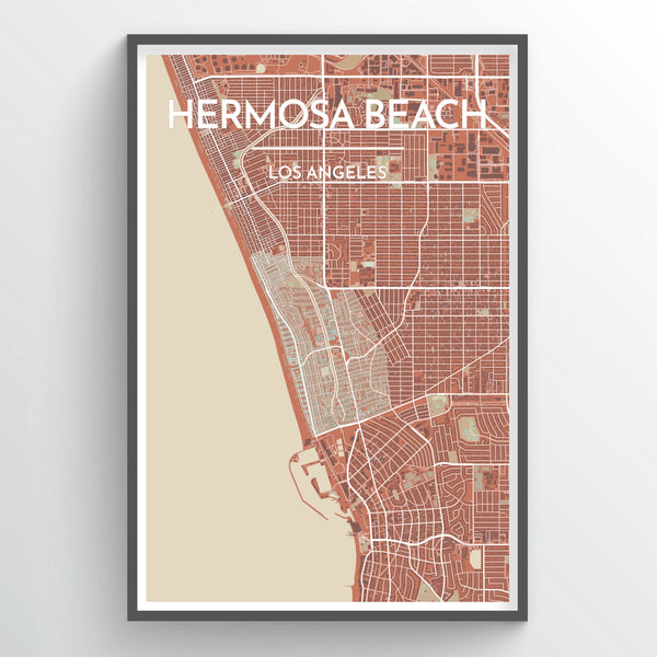 Hermosa - Beach Beach (United-States) City Map Prints | Point Two Design