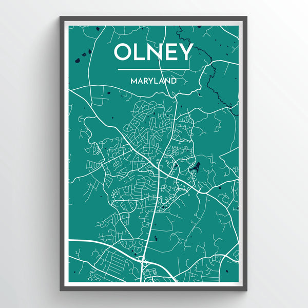 Olney Maryland (United-States) City Map Prints | Point Two Design