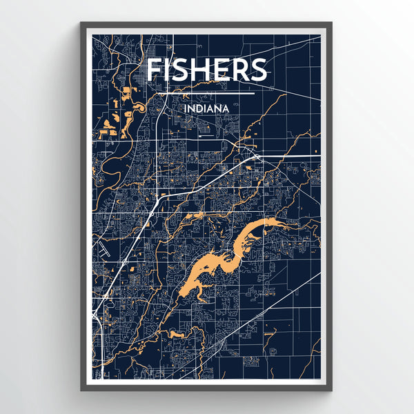 Fishers Indiana (United-States) City Map Prints | Point Two Design