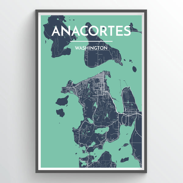 Anacortes City Map Print - Point Two Design