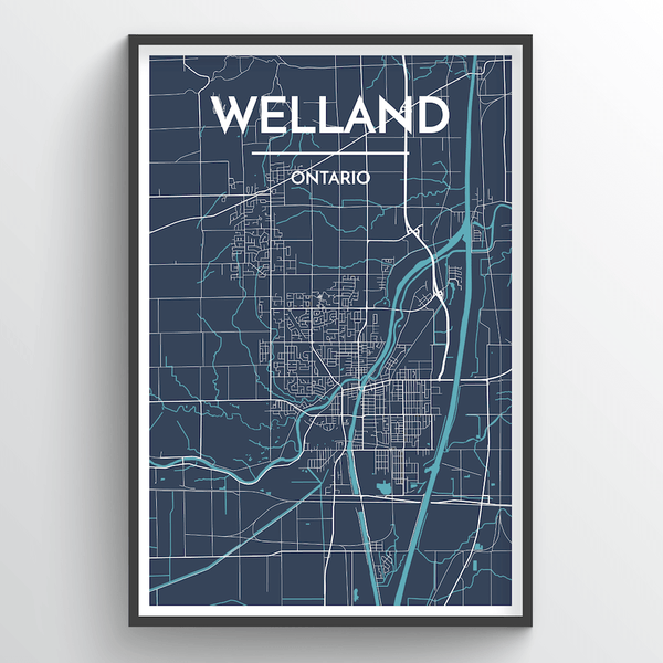 Welland City Map City Map Art Prints - High Quality Custom Made Art ...
