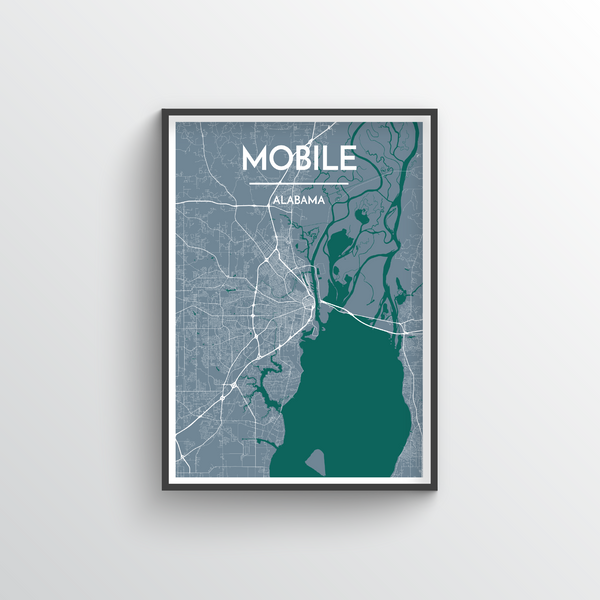 Mobile City Map Art Prints - High Quality Custom Made Art - Point Two ...