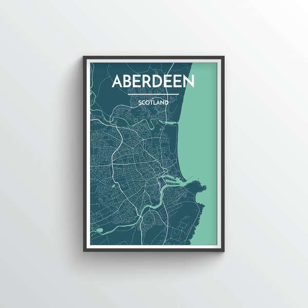 Aberdeen City Map Art Prints - High Quality Custom Made Art - Point Two ...