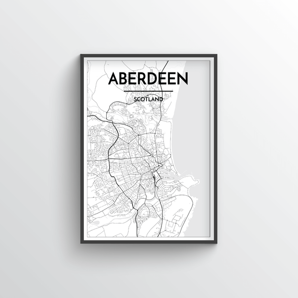 Aberdeen City Map Art Prints - High Quality Custom Made Art - Point Two ...