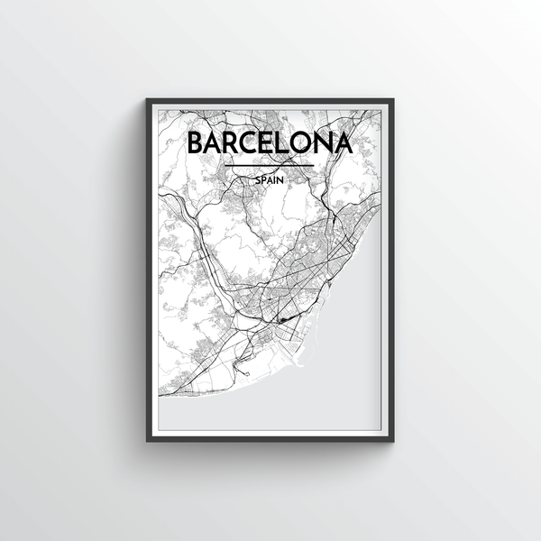 Barcelona City Map Art Prints - High Quality Custom Made Art - Point ...