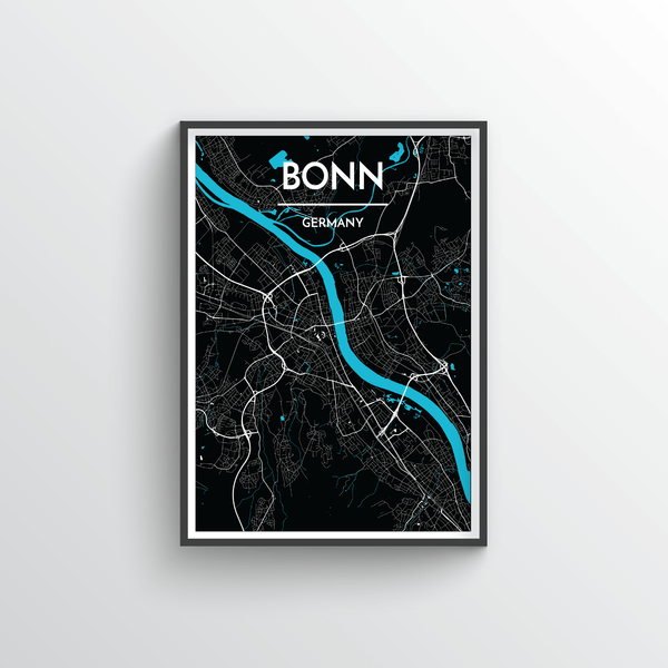 Bonn City Map Art Prints - High Quality Custom Made Art - Point Two Design