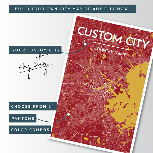 Create Your Own Custom Map Art Manually - High Quality Custom Made ...